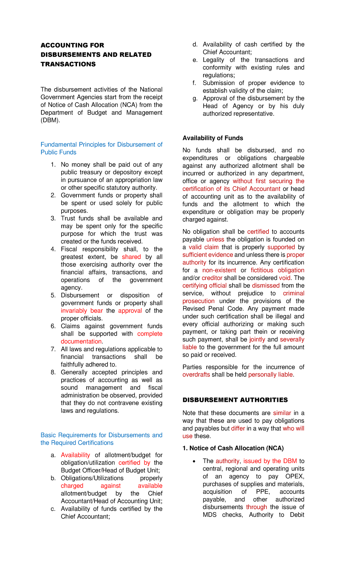 ACCT 101: Chapter 5 - Accounting for Disbursements & Related Transactions - Studocu