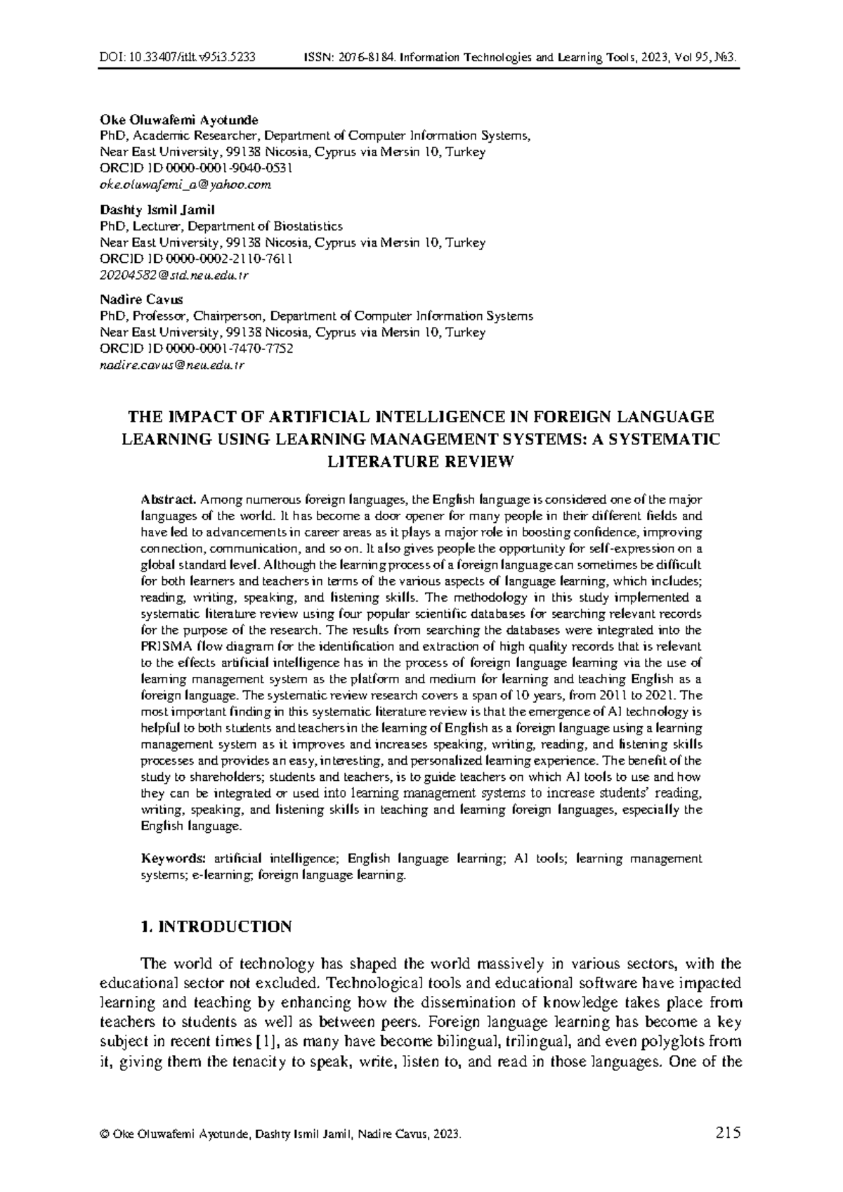 The Impact of AI on Foreign Language Learning via LMS: A Systematic ...
