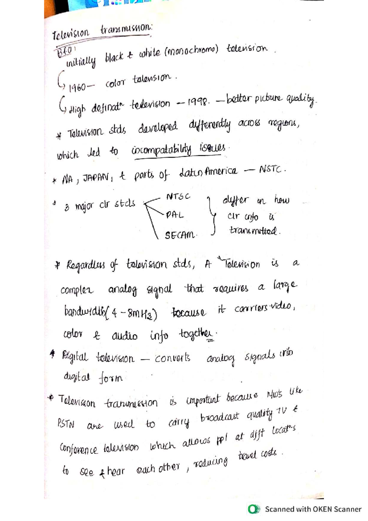 Unit 4: Satellite Transmission and Monochrome Television Analysis - Studocu