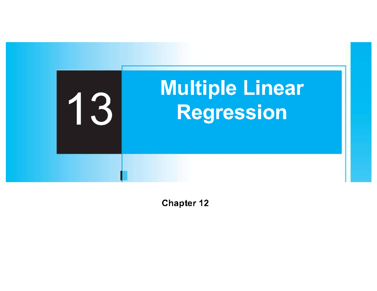 Lesson 12 multiple regression analysis and model selection techniques ...
