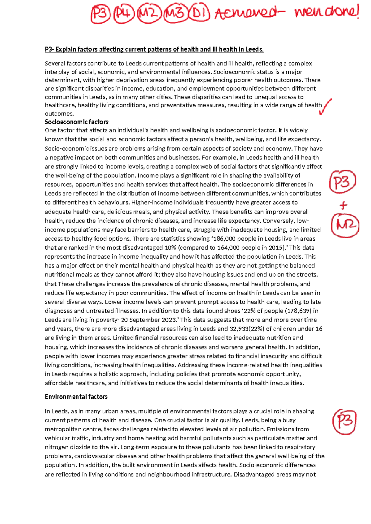 Unit 8 Report: Examining Health Disparities in Leeds' Population - Studocu