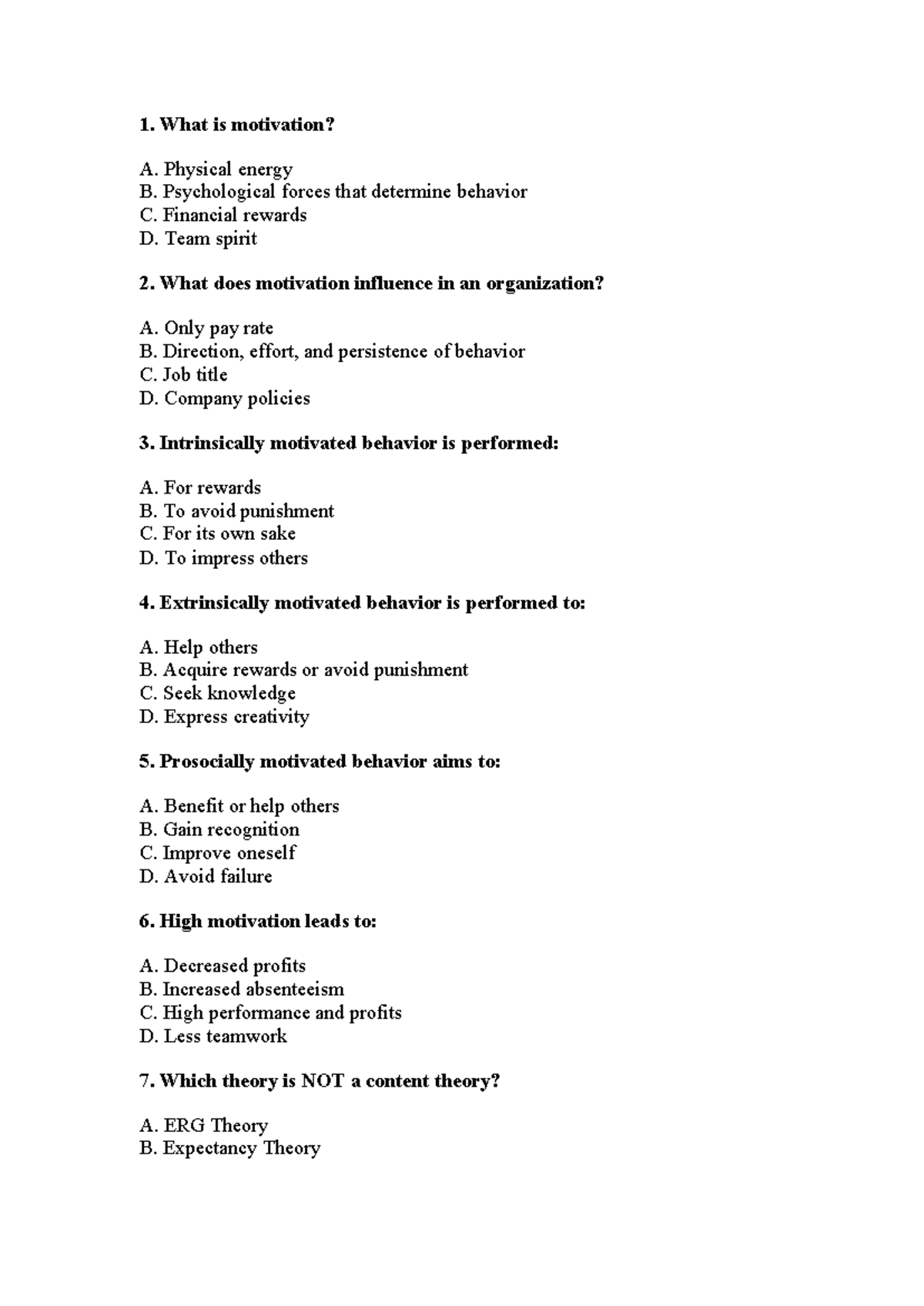 QTH CHAP 8 - Motivation Theories and Their Impact on Behavior - Studocu