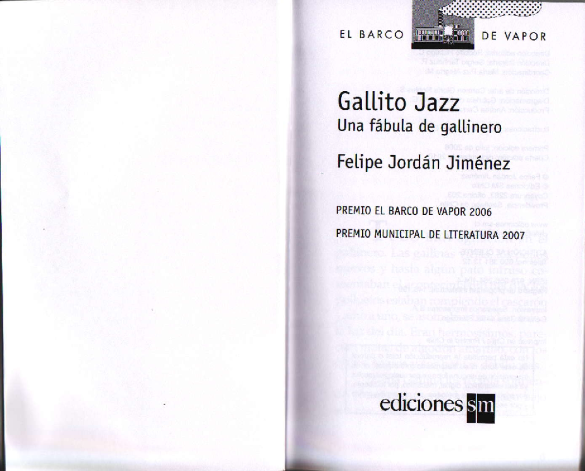 Gallito Jazz: Una Aventura en el Gallinero (E I - B A R C O) - Studocu