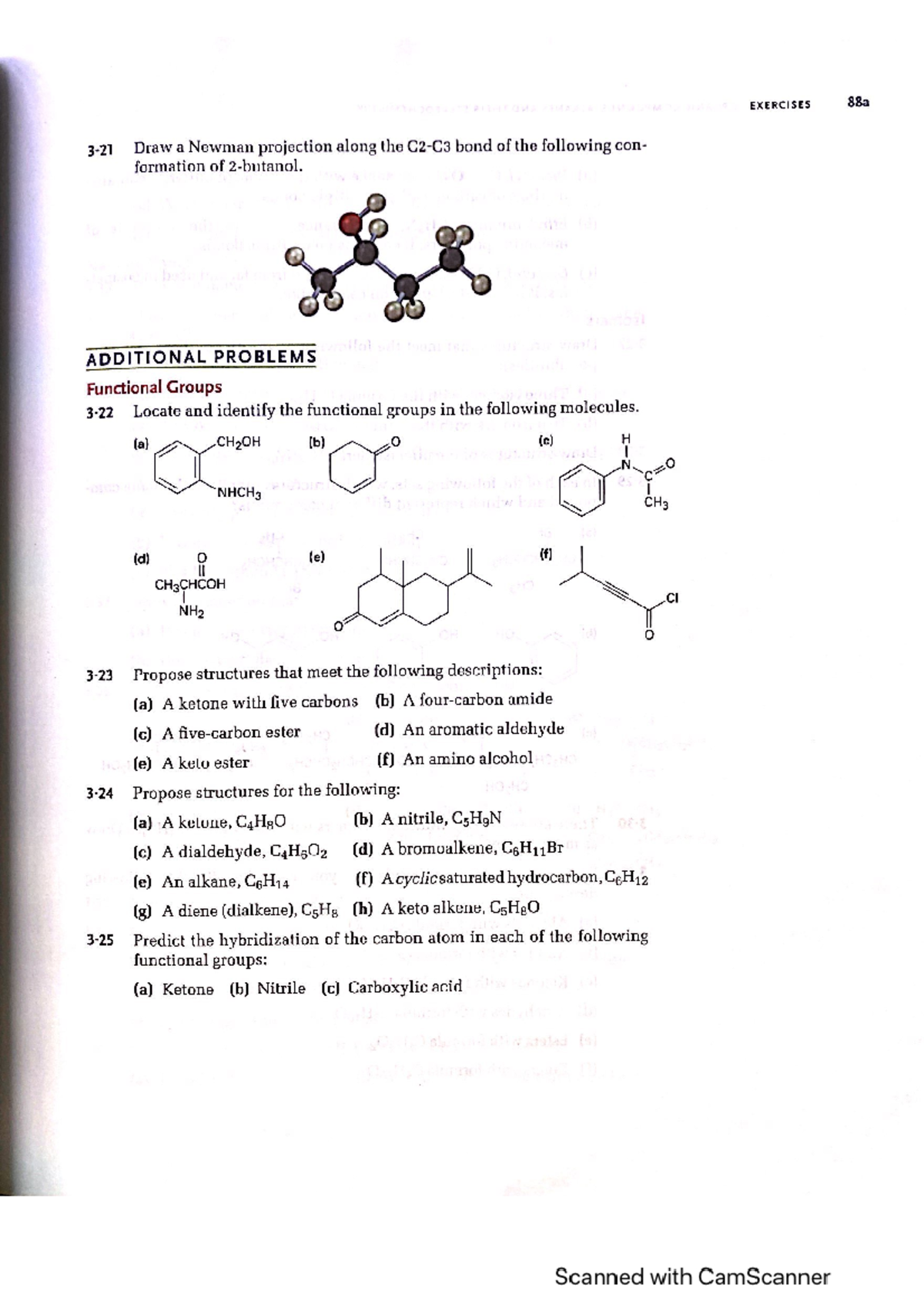 Chapter 3 Homework Problems: Organic Compounds & Functional Groups ...