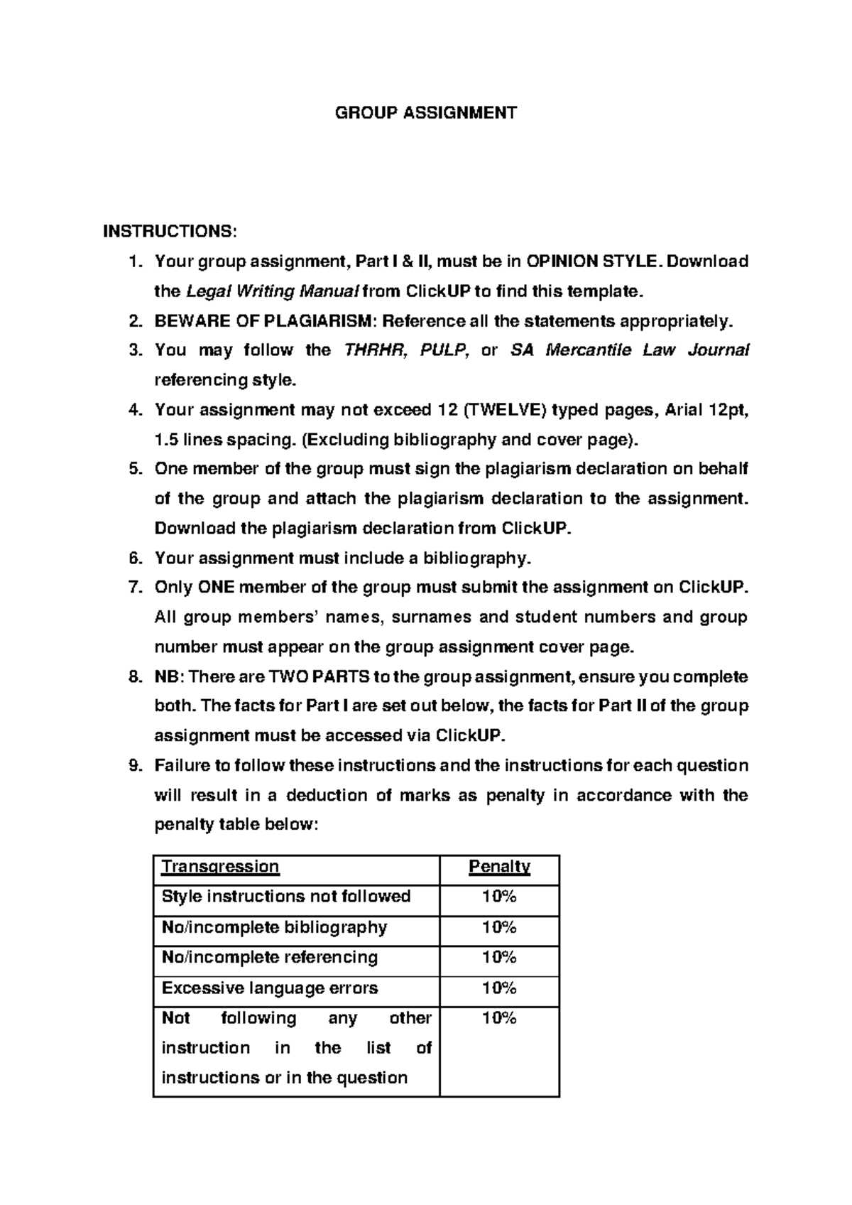 Group Assignment Final: Opinion Style Guidelines & Instructions - Studocu