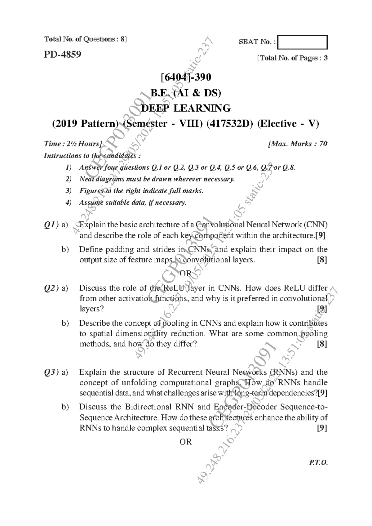 Deep Learning End Sem Exam Paper (B.E. AI DS) (417532D) - May Jun 2025 ...