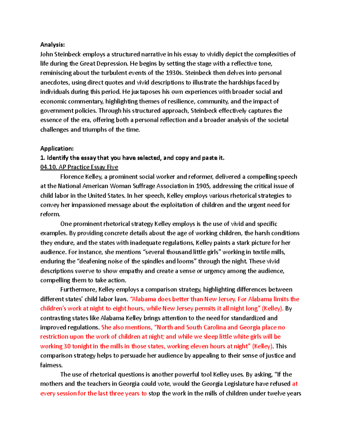 06.10. Analysis of Rhetorical Strategies in Kelley's Speech - Studocu