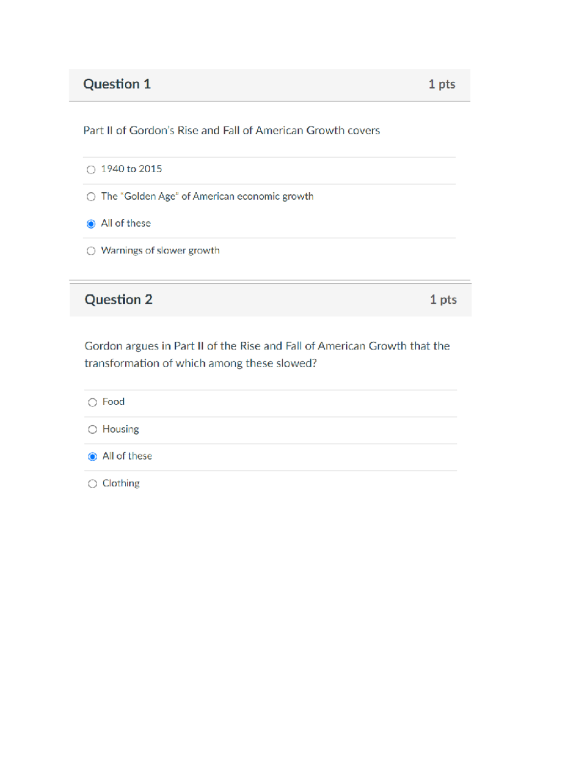Econ 1740 Quiz 7: Insights on American Economic Growth (14/14 Correct ...
