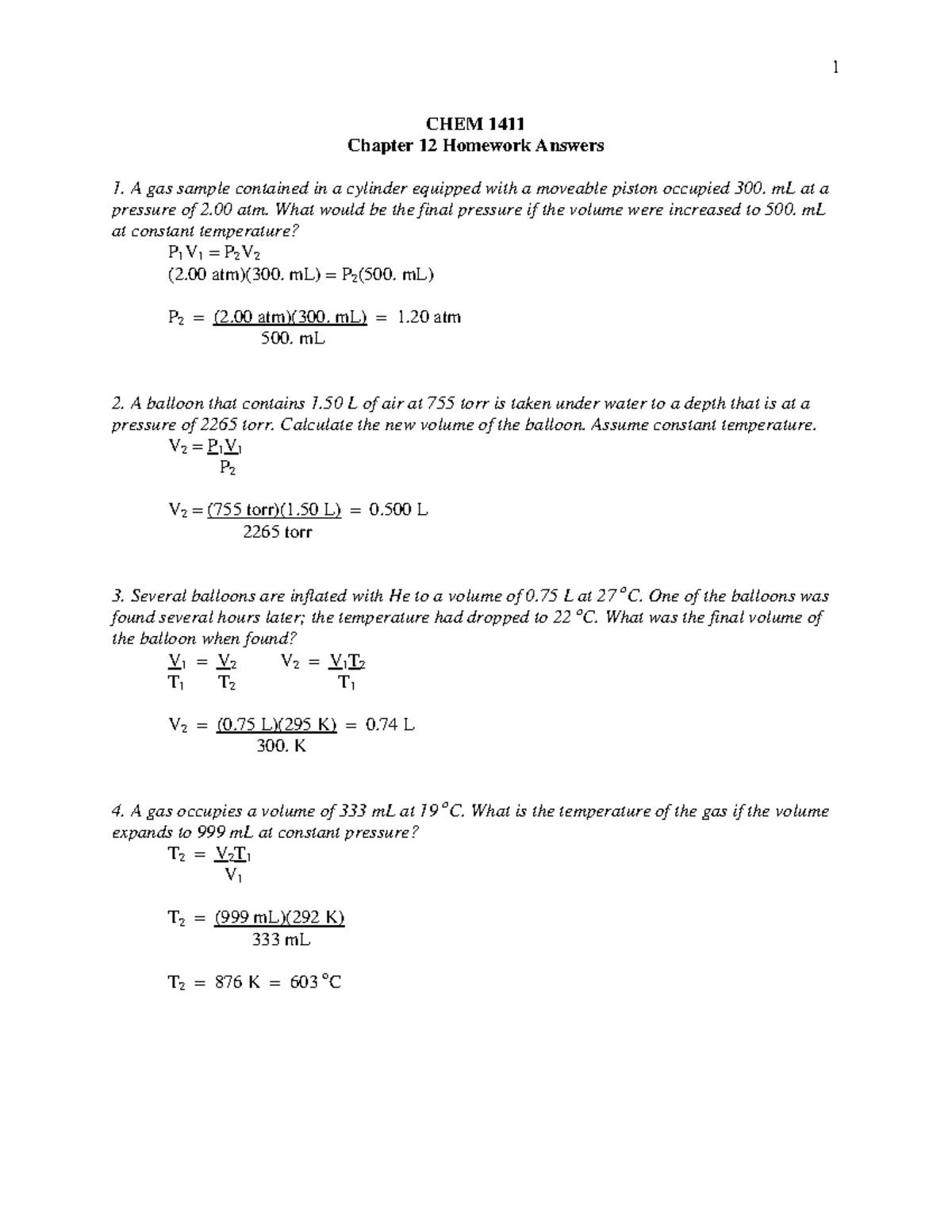 CHEM 1411 - Chapter 12 Homework Solutions and Answers - Studocu