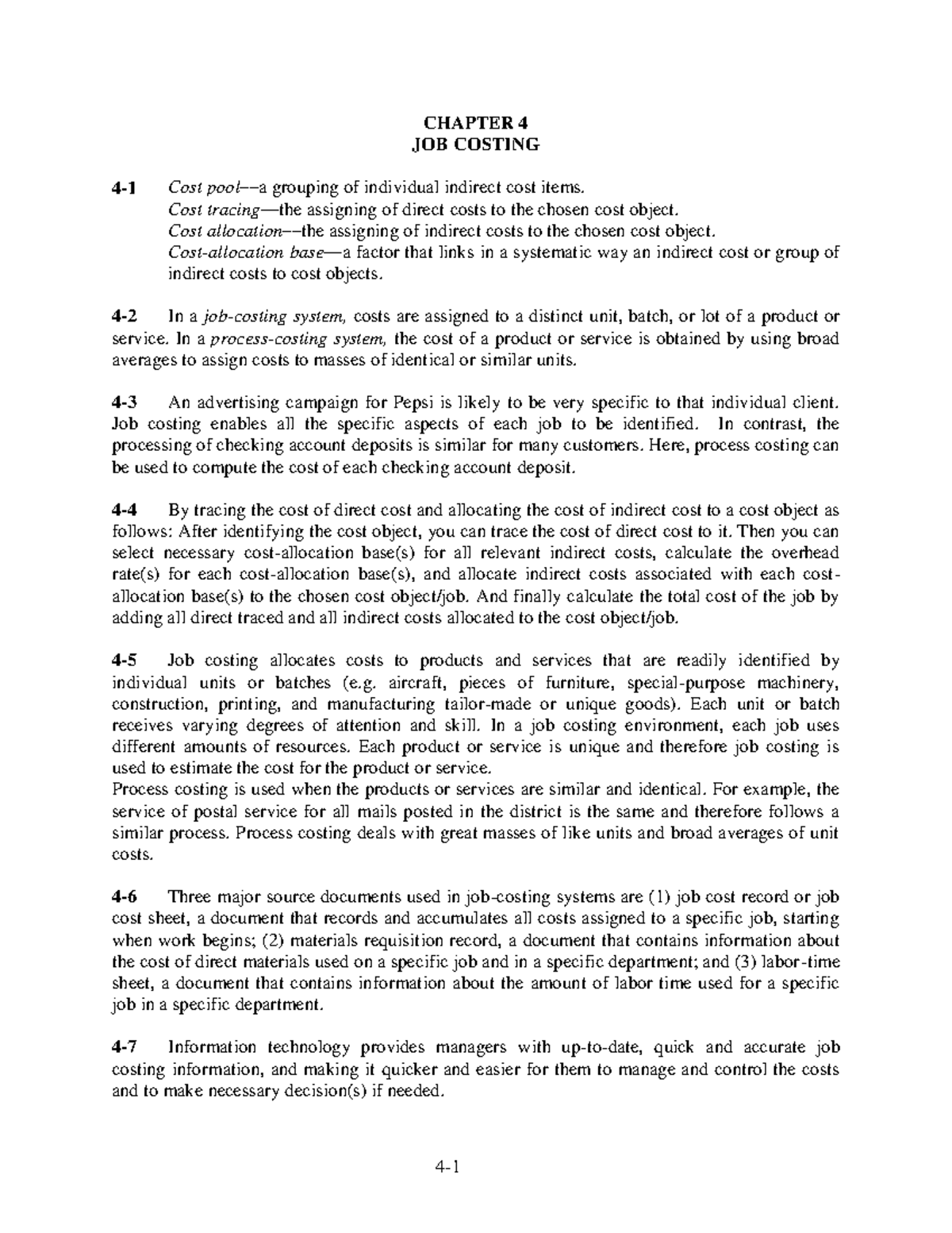 Cost17E CHAPTER 4: Job Costing and Cost Allocation Techniques - Studocu