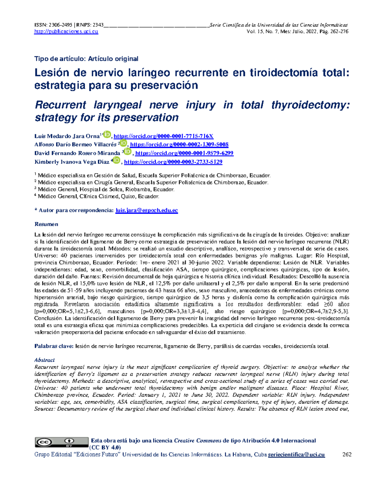 Lesion De Nervio Laringeo Recurrente En Tiroidectomia Tot-8590736 ...