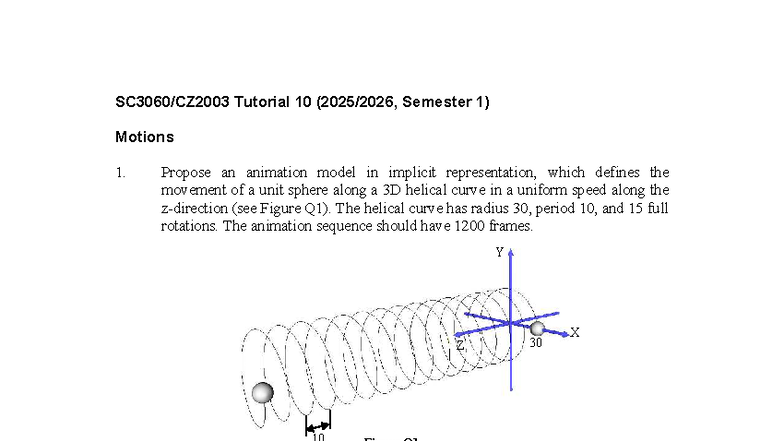 Tutorial 10: Animation Models for 3D Motions and Transformations - Studocu