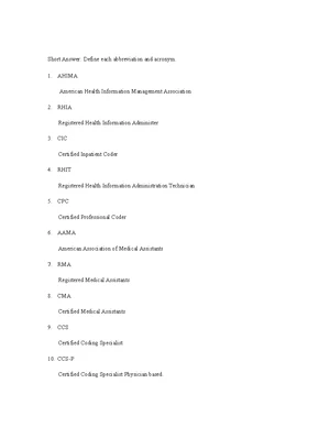 HT208 Ch 6-8 Case studies - HT208 CODING AND CLASSIFACTION I CHAPTER 6 ...