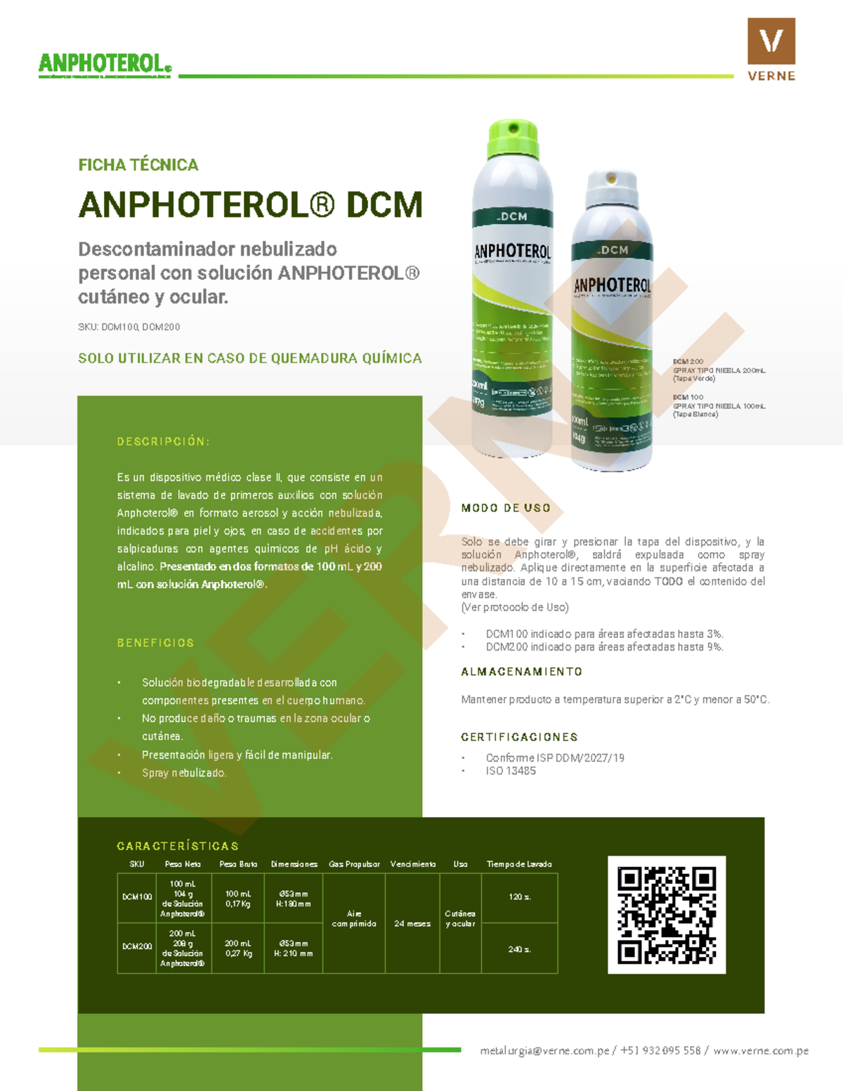 Fichas Técnicas Anphoterol® DCM 2024: Descontaminador Nebulizado - Studocu