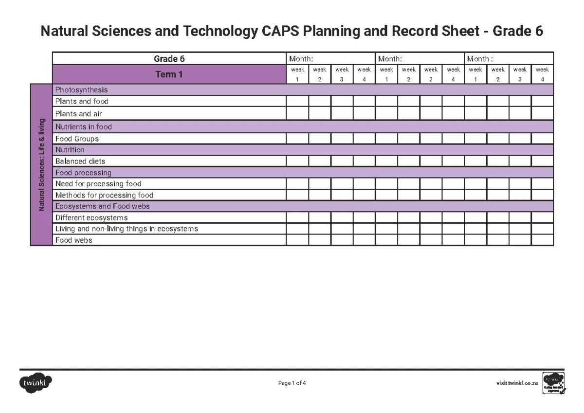 Maths GR 4 - CAPS Planning for Terms 1 to 3 - Studocu