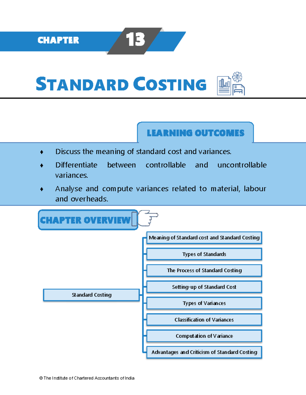 COSTING CA INTER: CHAPTER 13 - STANDARD COSTING OVERVIEW - Studocu