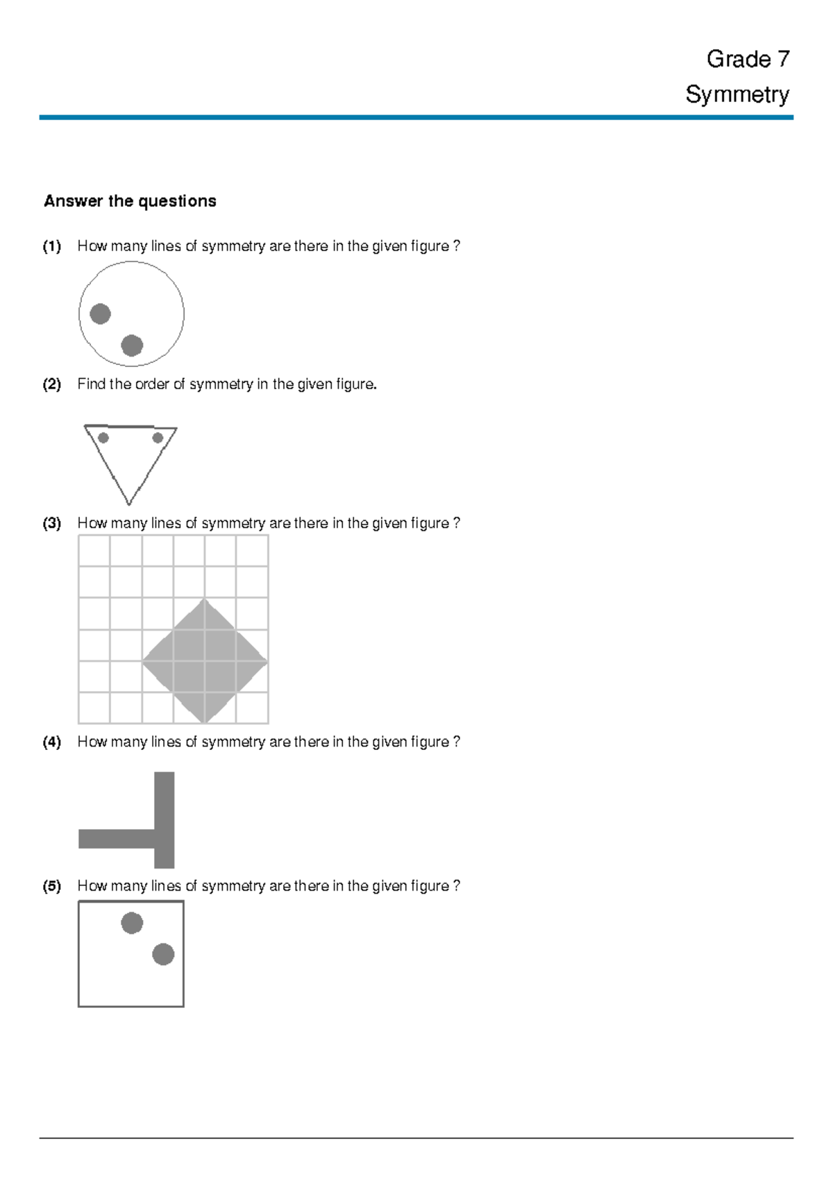 Grade 7 Symmetry: Lines & Orders of Symmetry Explained - Studocu