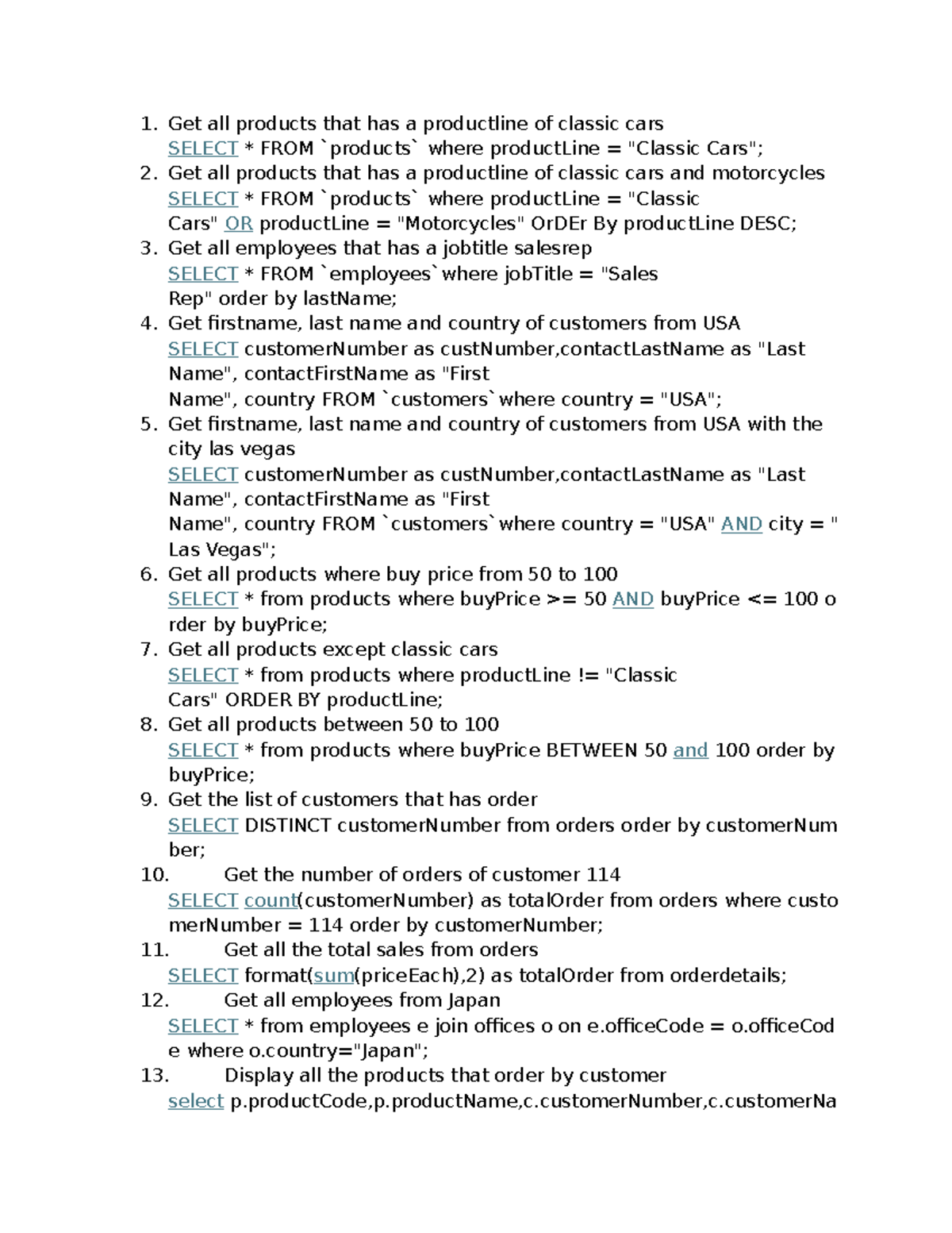 Select-Practice - For practice - Get all products that has a ...