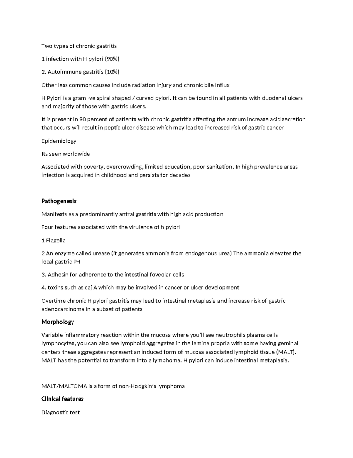 Gastrointestinal Pathology: Chronic Gastritis & Related Conditions ...