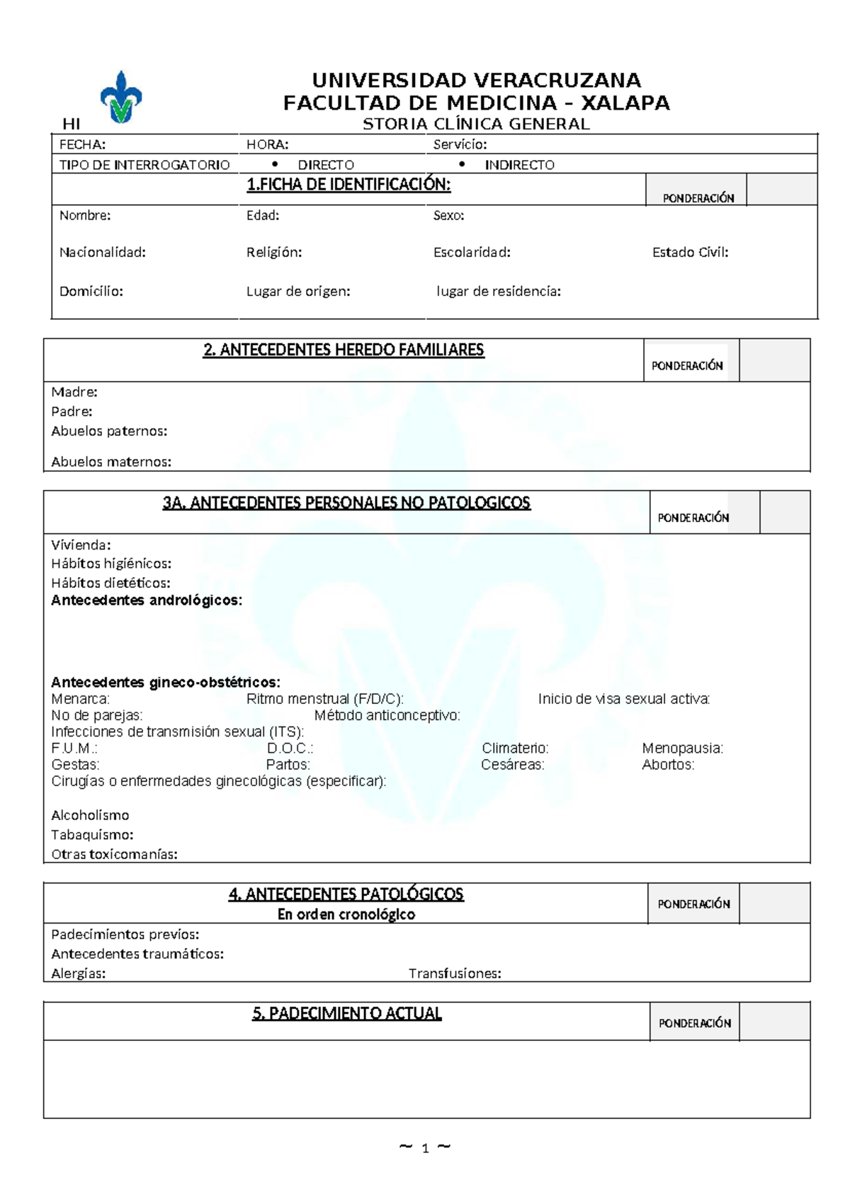 HI FECHA: FORMATO DE HISTORIA CLÍNICA - FACULTAD DE MEDICINA - Studocu