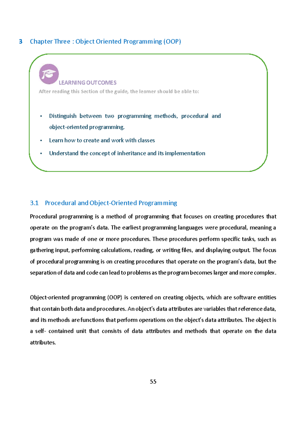 Programming 512 Study Guide: Chapter 3 - Object Oriented Programming (OOP) - Studocu