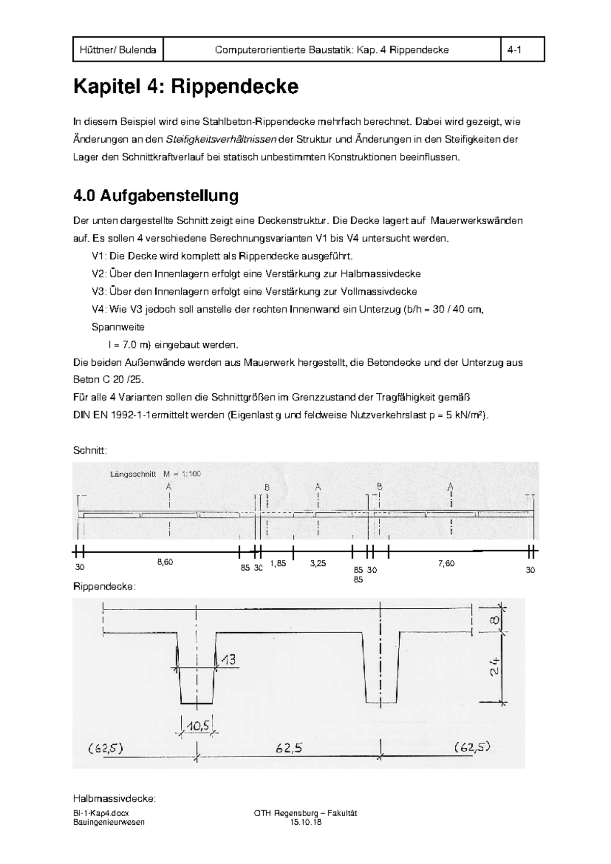 CBS-Kapitel 4: Rippendecke - Statische Berechnungsvarianten Übersicht ...