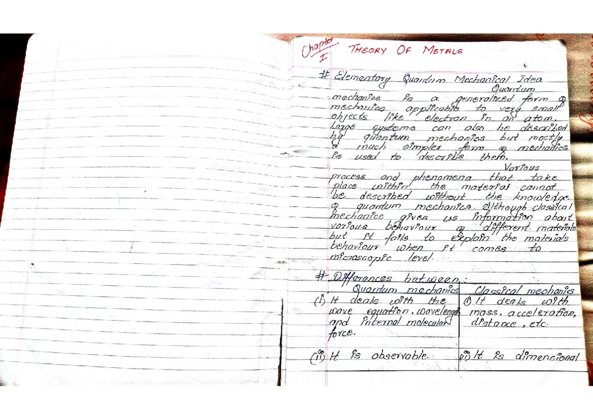 EEM 1 Final Exam Notes: Theory of Metals and Quantum Mechanics - Studocu