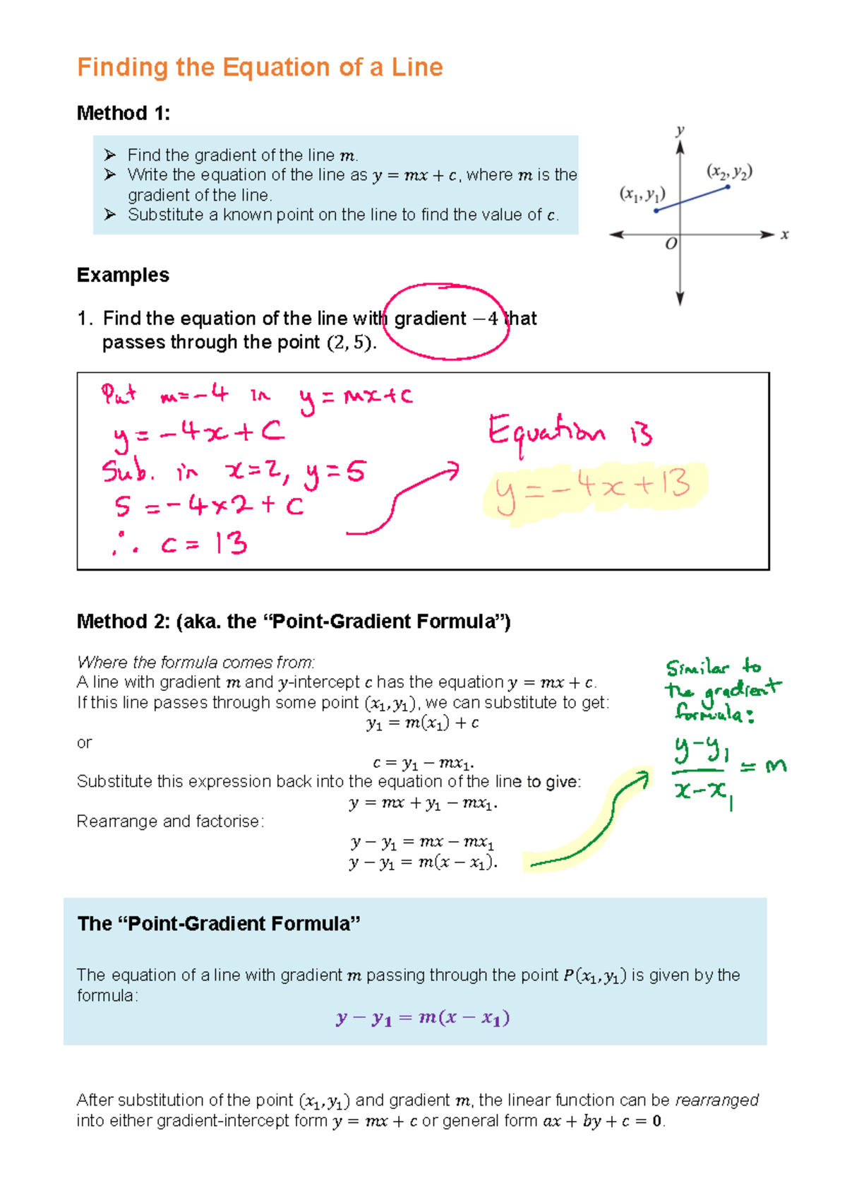 03 - Finding the Equation of a Line - Finding the Equation of a Line ...