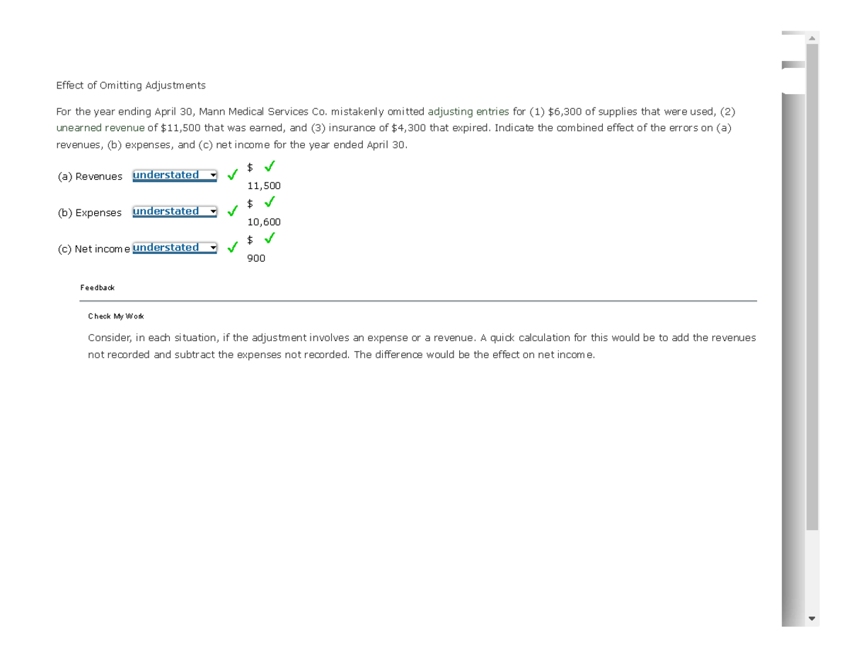 Mod 2 - Effect of Omitted Adjustments on Financial Statements - Studocu