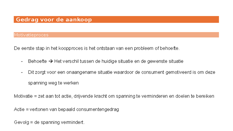 Deel 3: Consumentengedrag en het Motivatieproces in Aankopen - Studocu
