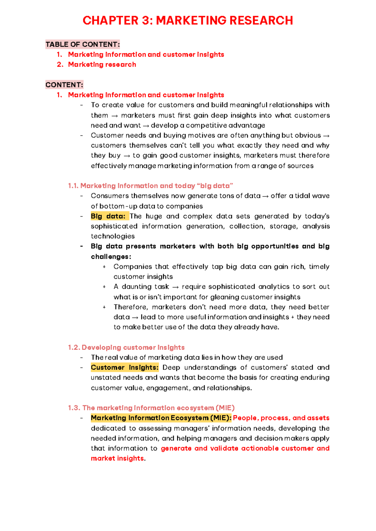 CHAPTER 3: MARKETING RESEARCH INSIGHTS AND STRATEGIES - Studocu