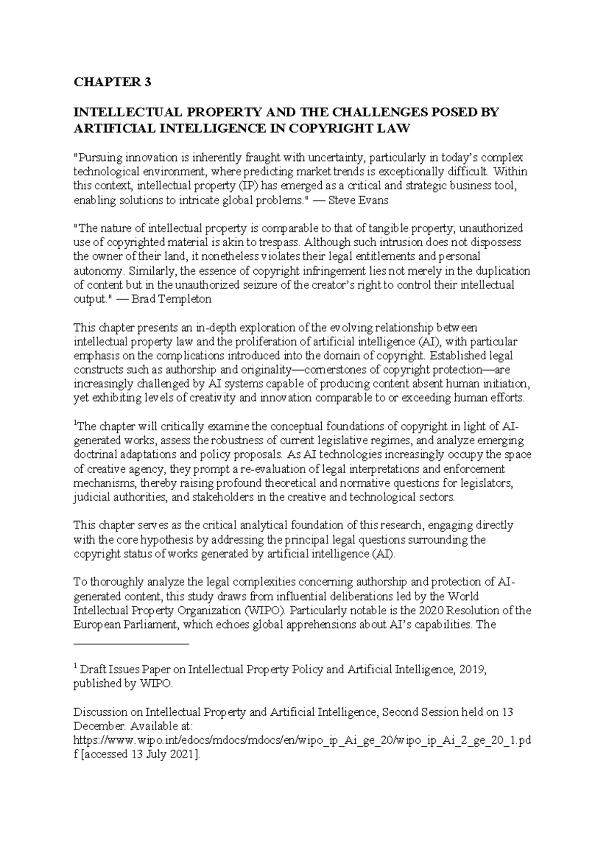 CHAPTER 3: INTELLECTUAL PROPERTY & AI CHALLENGES IN COPYRIGHT LAW - Studocu