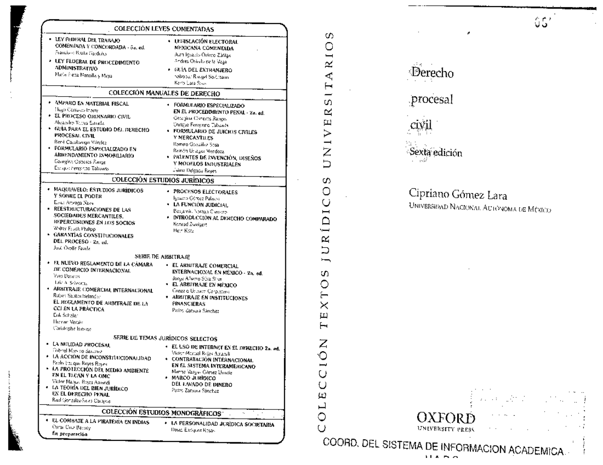Cipriano gomez lara derecho procesal civil - Derecho Procesal Civil ...