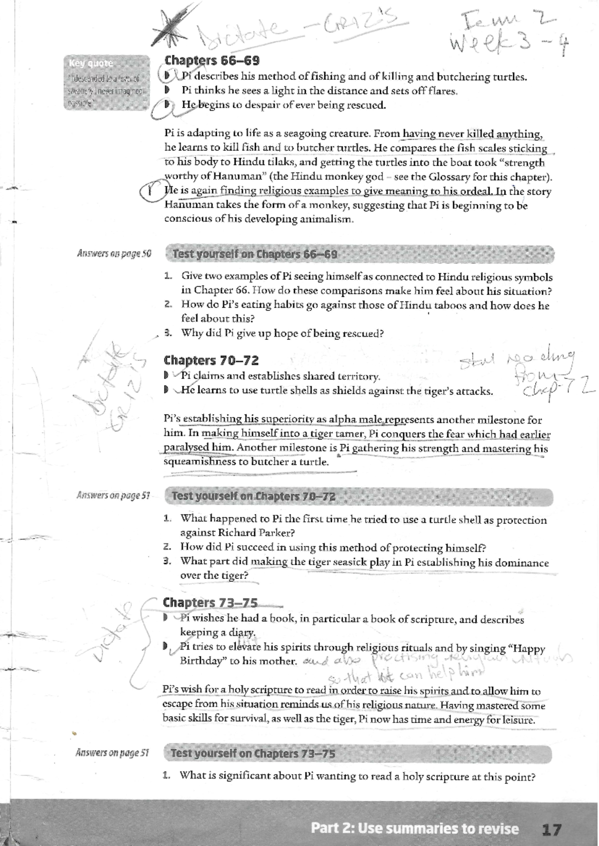 Life of Pi CH 2-94: Key Quotes, Summaries, & Analysis of Themes - Studocu