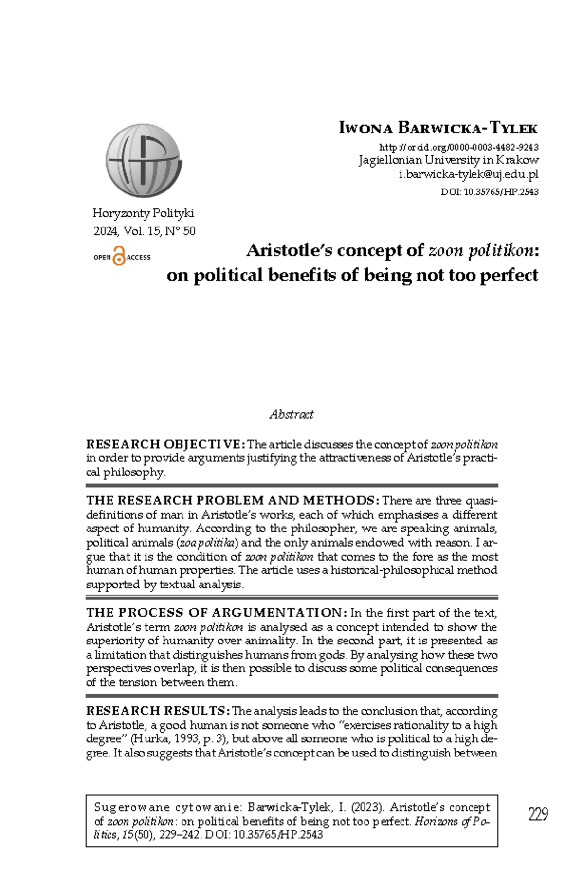 Zoon Politikon: Political Insights from Aristotle's Philosophy ...
