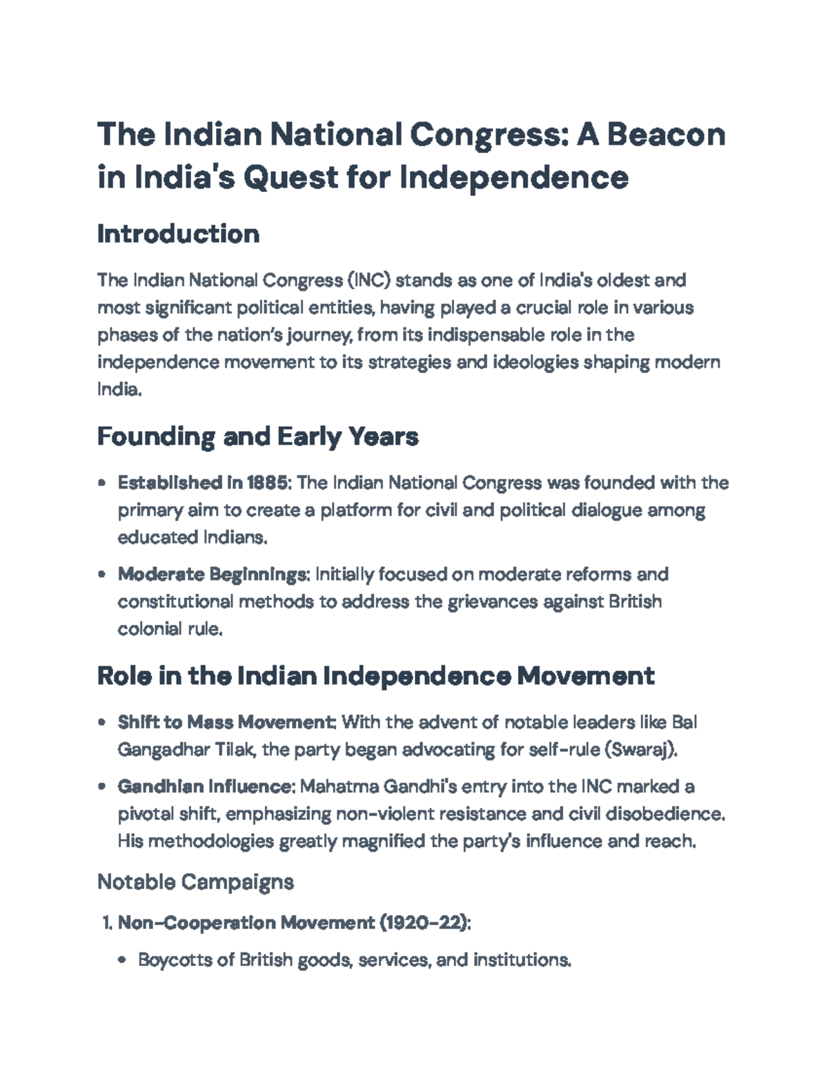 The Indian National Congress: Role in India's Independence Movement ...