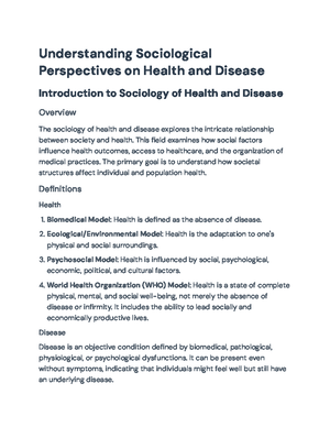 Exploring Health, Illness, and Identity: Social Constructs and ...
