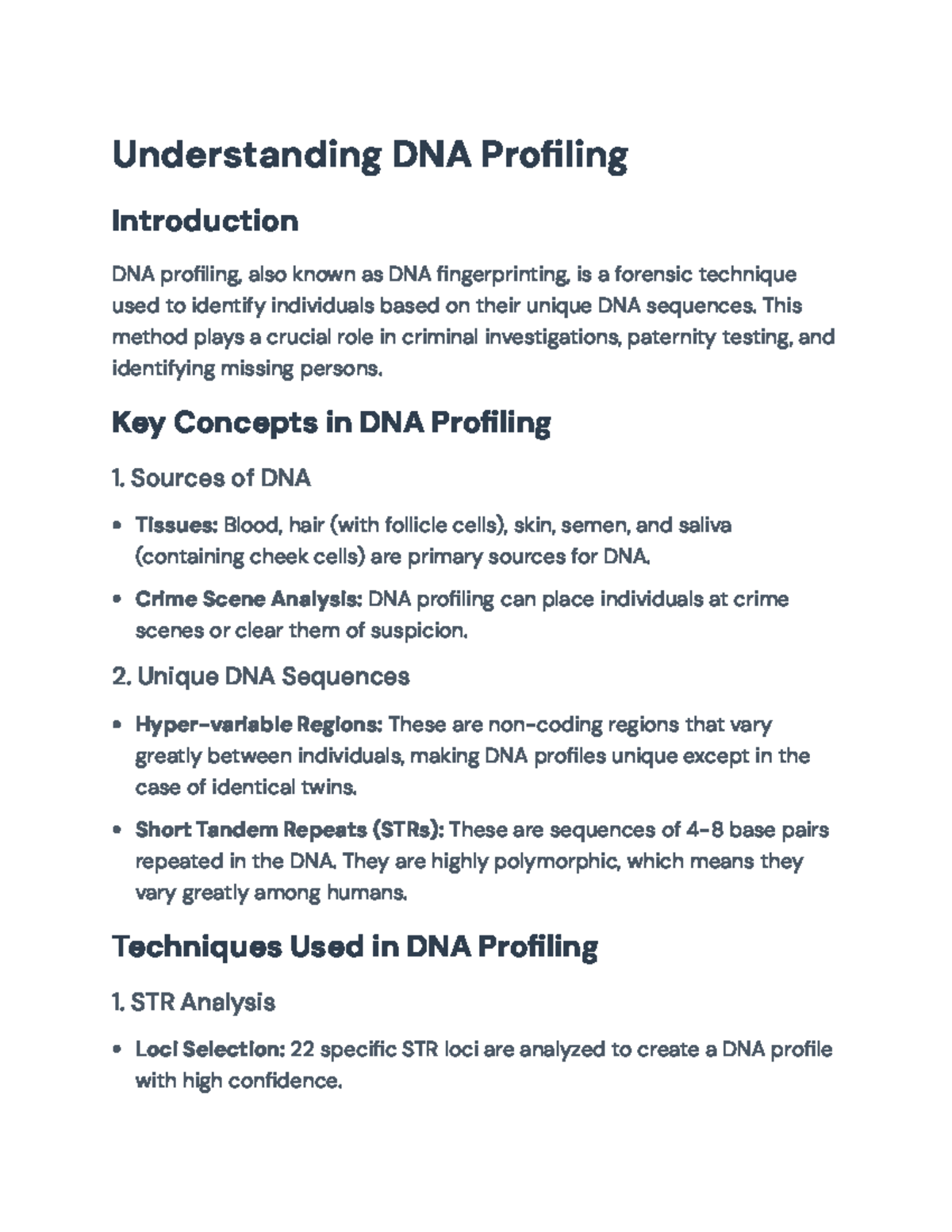 DNA Profiling Explained: Techniques, Applications, and Significance ...