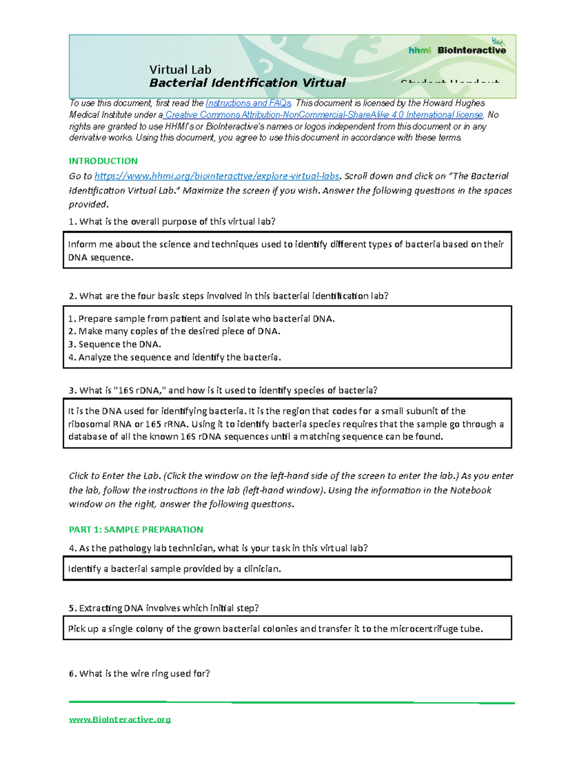 Lab 5 - Bacteria Identification Virtual Lab- solved - Bacterial ...