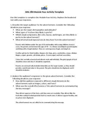 GRA 220 Module Four Peer Support Activity Guidelines and Rubric - In ...
