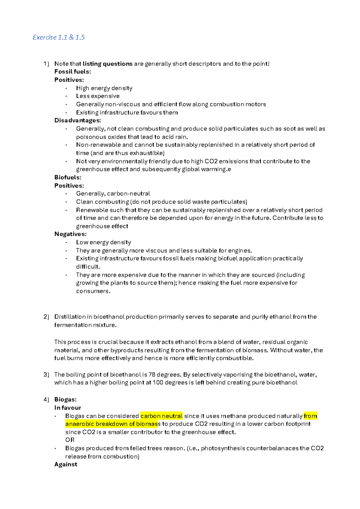 Module 1 Question Solutions: Fossil Fuels, Biofuels, and Renewable ...