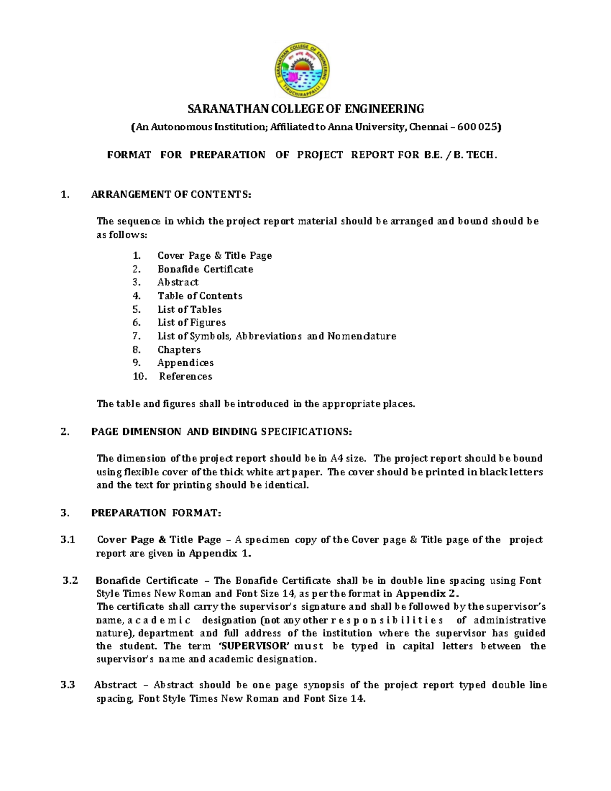 SCE B.E. Project Report Format 2025: Guidelines & Specifications - Studocu