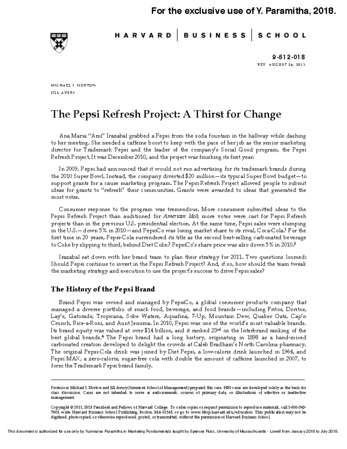 Pepsi project - 9 - 5 1 2 - 0 1 8 R E V : A U G U S T 2 6 , 2 0 1 3 ...
