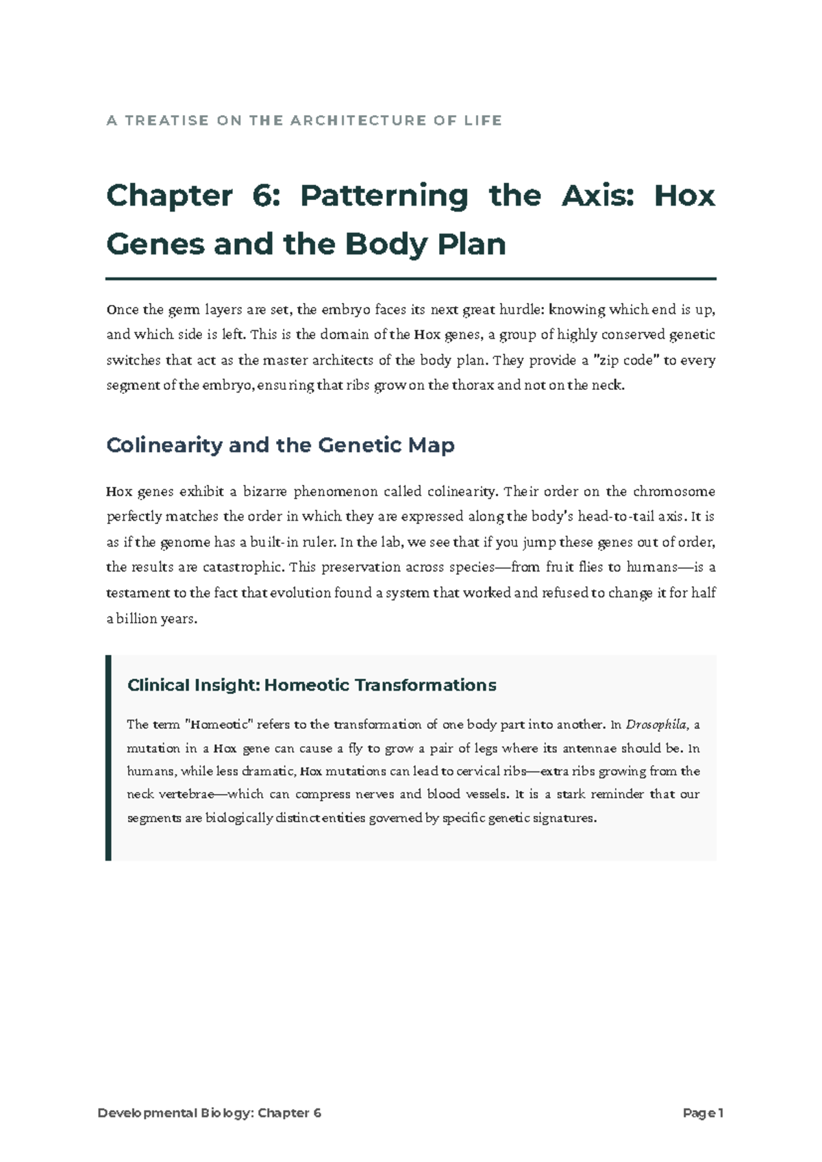 Developmental Biology (BS Lxzxj 4Ev5f): Chapter 6 - Hox Genes & Body ...