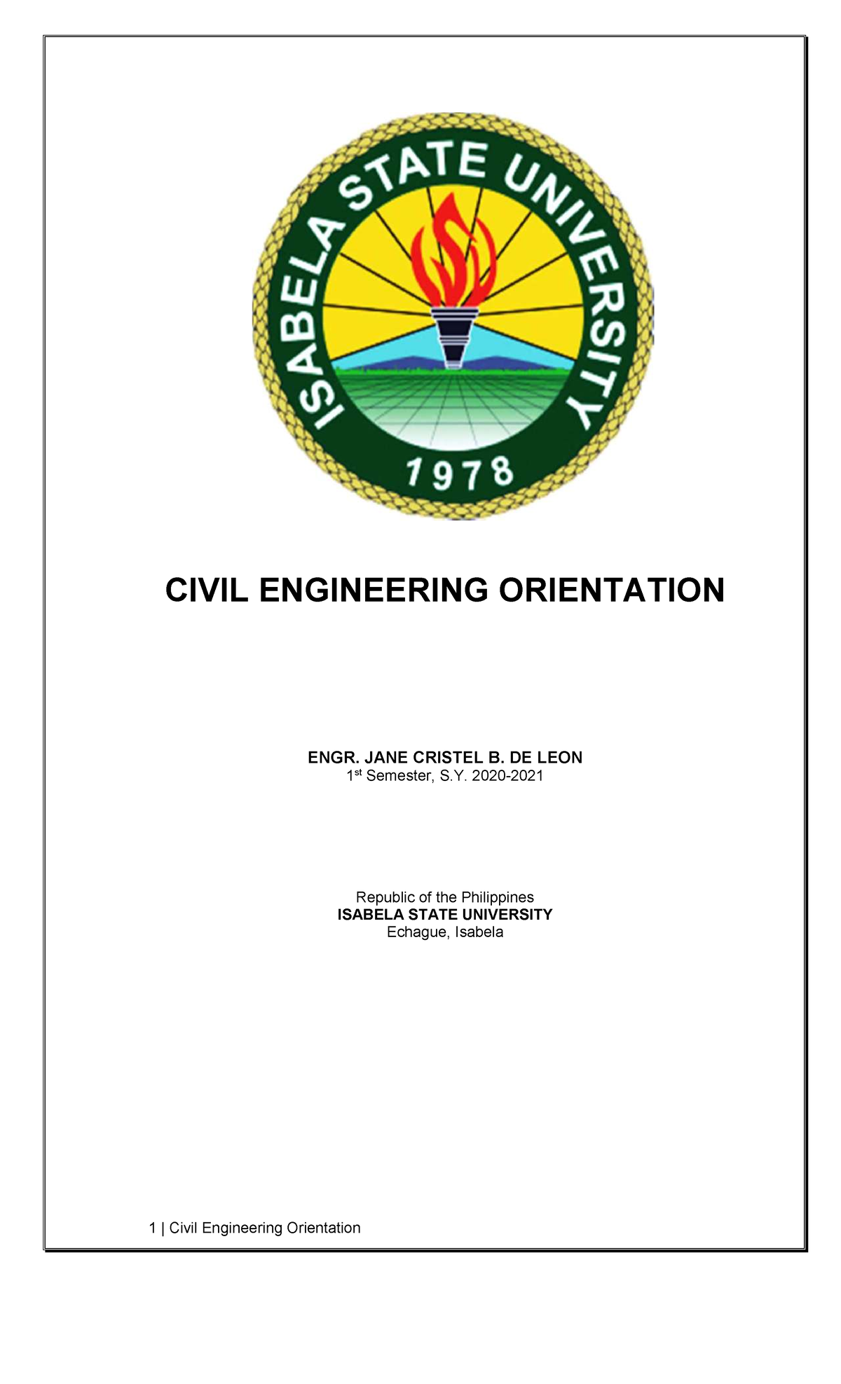 CE 101: Civil Engineering Orientation - Course Overview and History ...