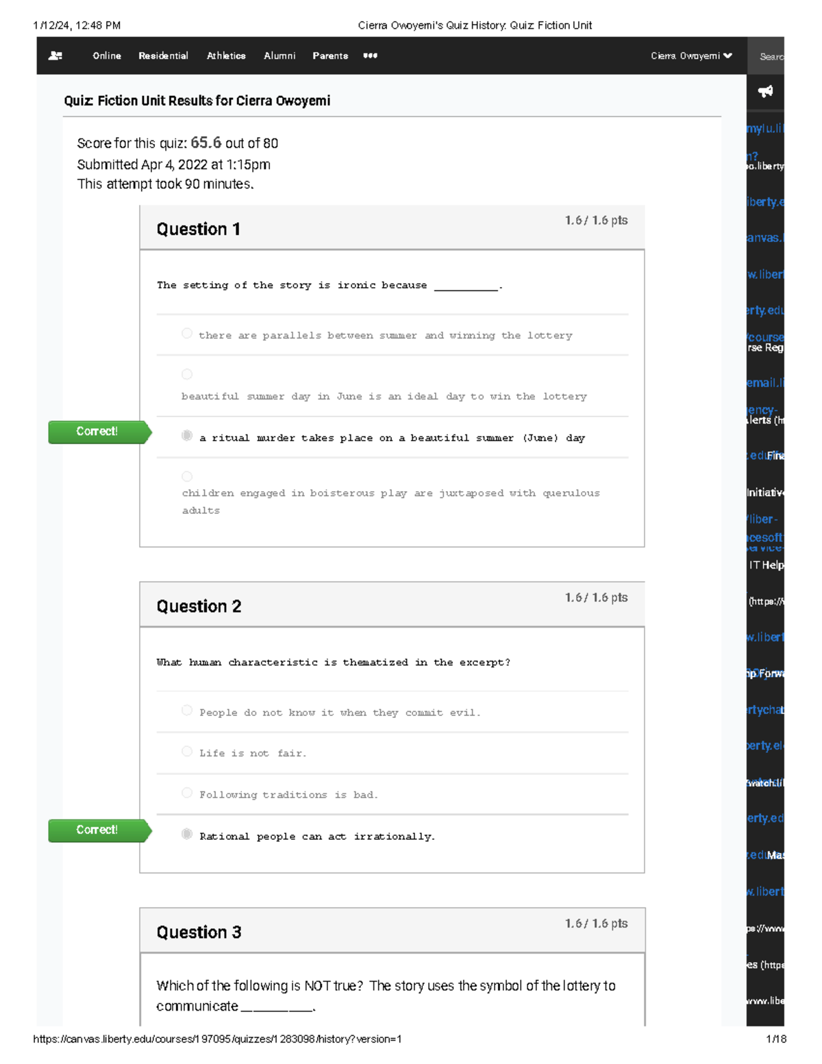 Fiction Unit - Quiz Results and Analysis - Studocu