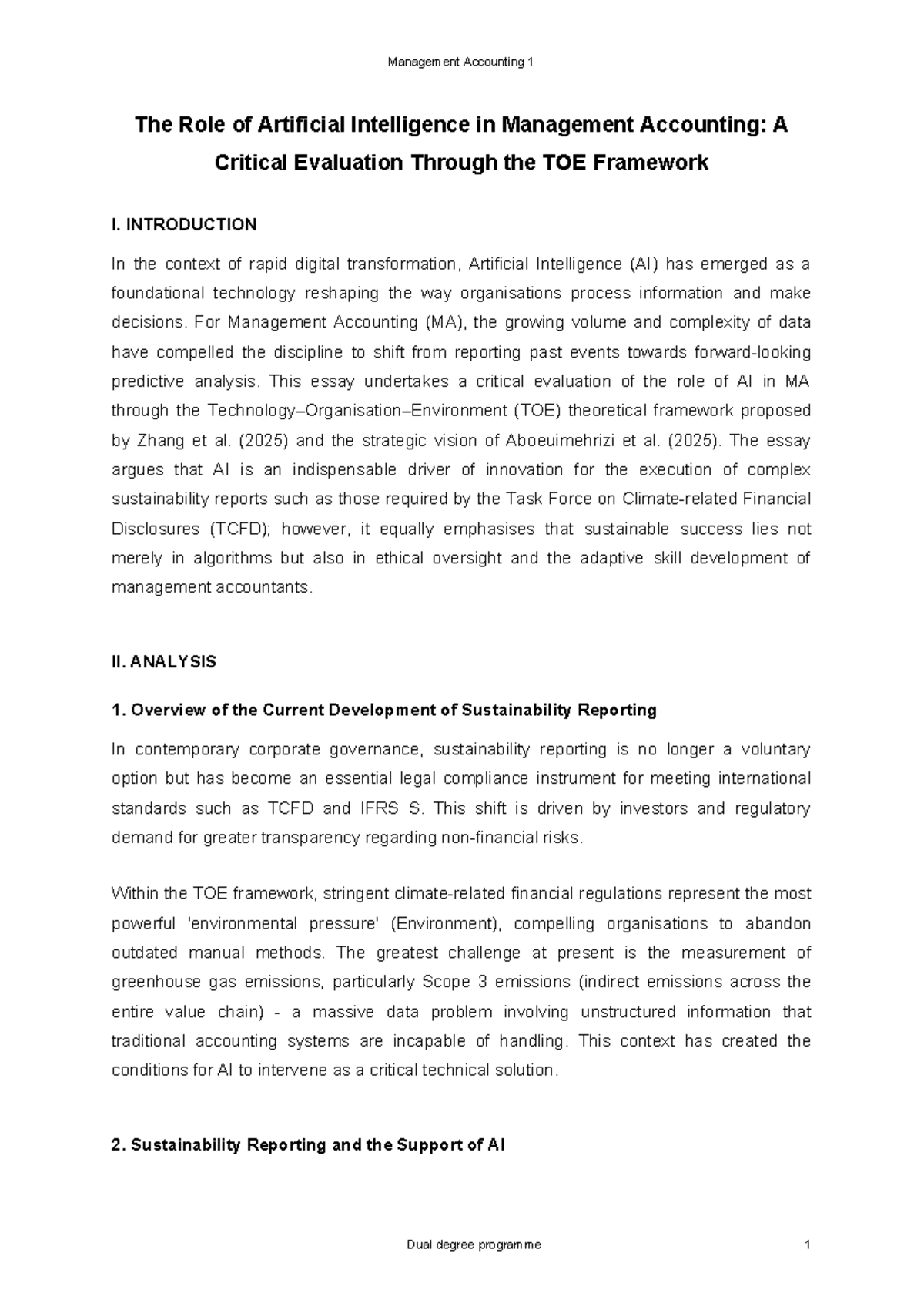 Management Accounting 1: AI's Impact on Sustainability Reporting ...