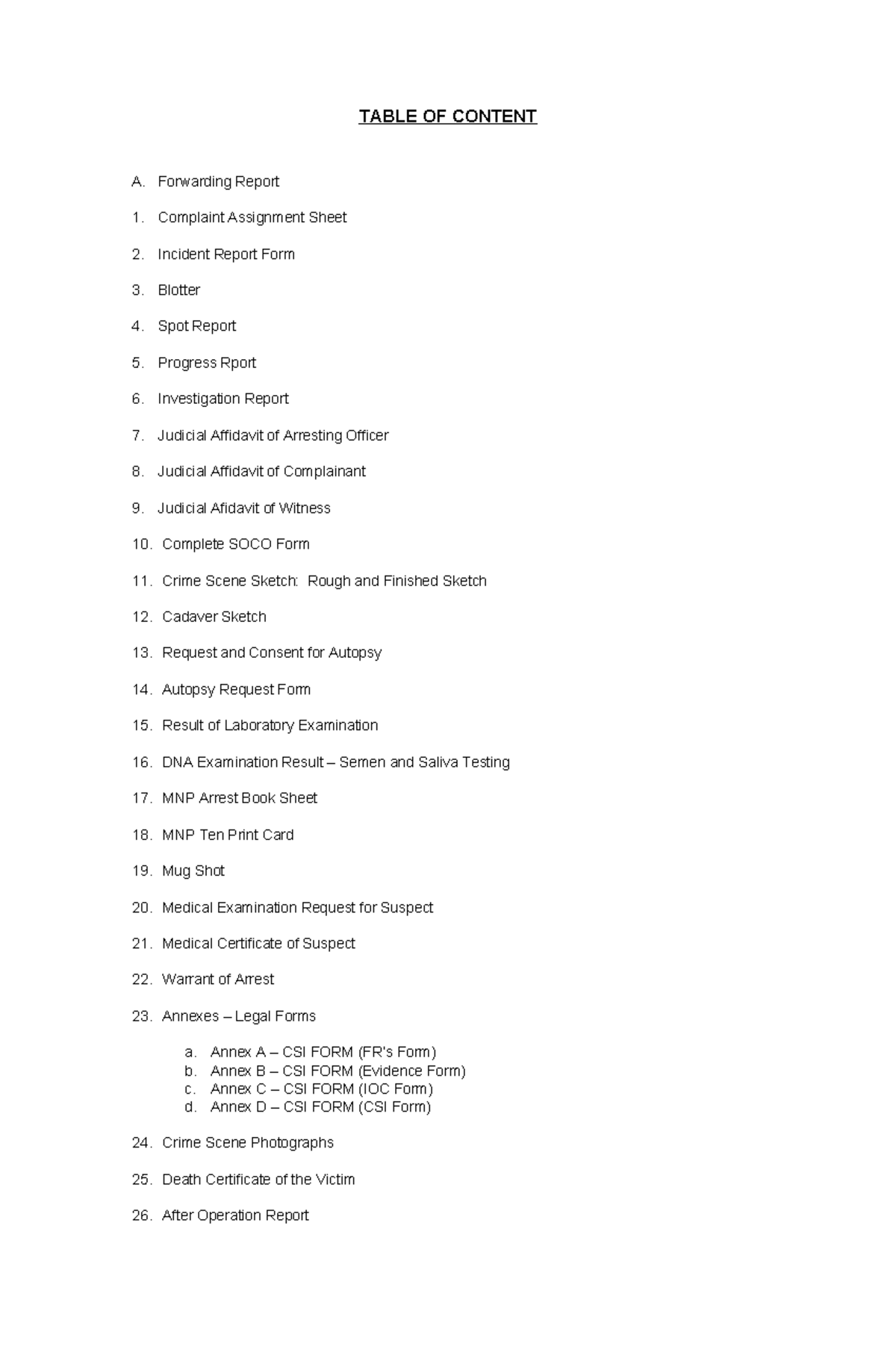 Case Folder: Rape with Homicide Investigation Report (ZCPS9-2024) - Studocu