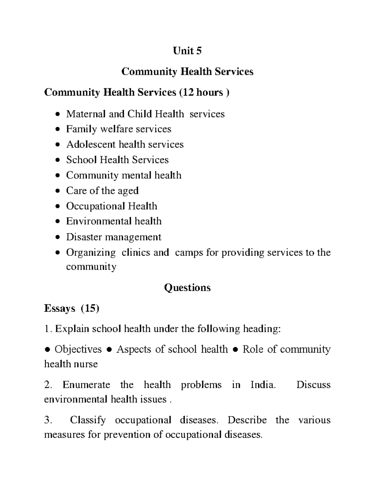 Anatomy and Physiology first semester previous year question - Bsc ...