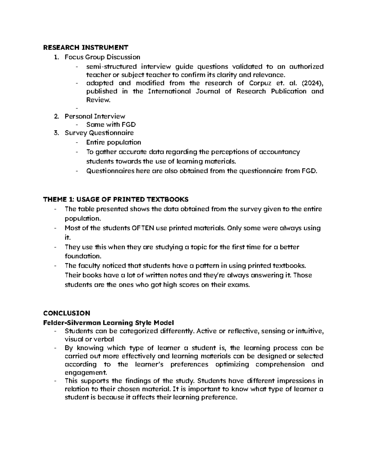 FGD Interview Guide & Survey on Accountancy Students' Learning ...
